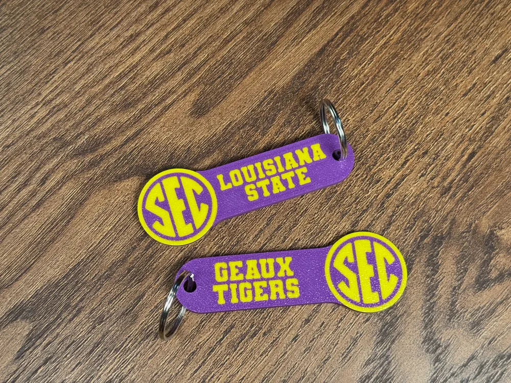 LSU Tigers SEC Football Keychain by dcv designs - MakerWorld