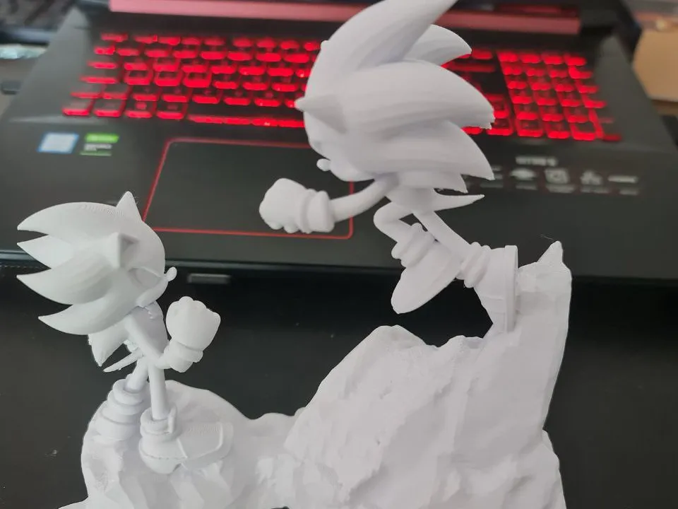 Sonic vs Shadow – 3D Render Scene Model - Free 3D Print Model - MakerWorld