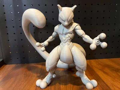 Mecha Pokemon Series — Bio-Mecha Mewtwo Statue - Free 3D Print Model ...