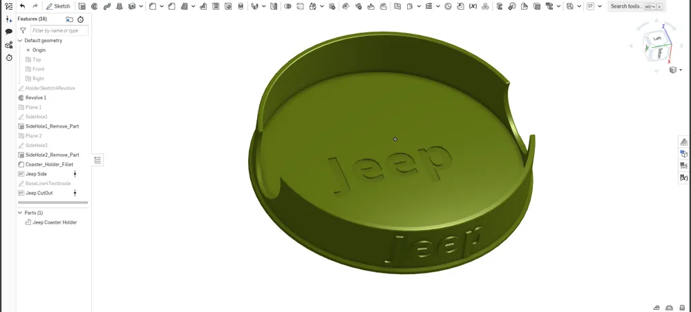 Jeep logo coaster holder by Nirolfix - MakerWorld