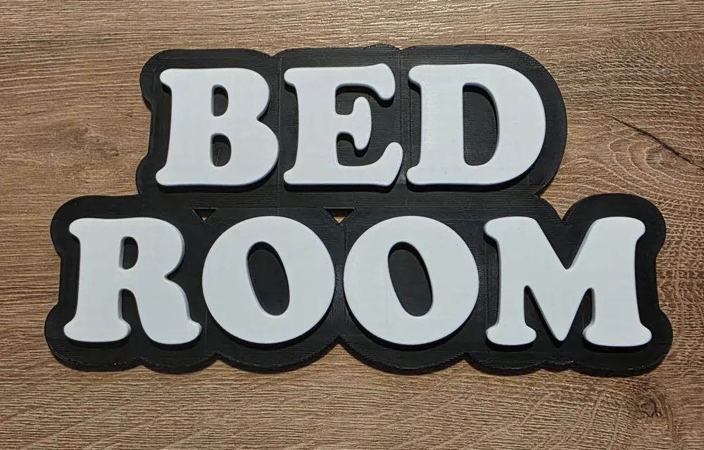 Door Sign BedRoom - Free 3D Print Model - MakerWorld