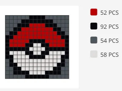 Pokeball Pixel Art by ZengelX - MakerWorld