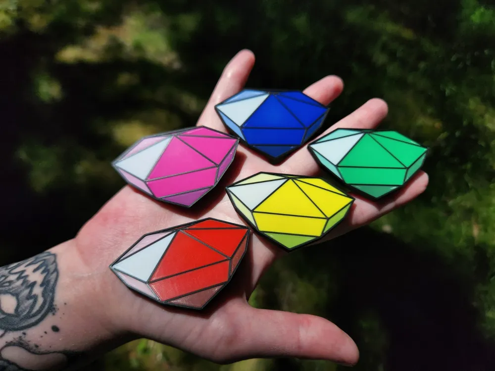 Spyro 1 Gem Magnets Sets - Side/Angled Views by Amethyst3D - MakerWorld