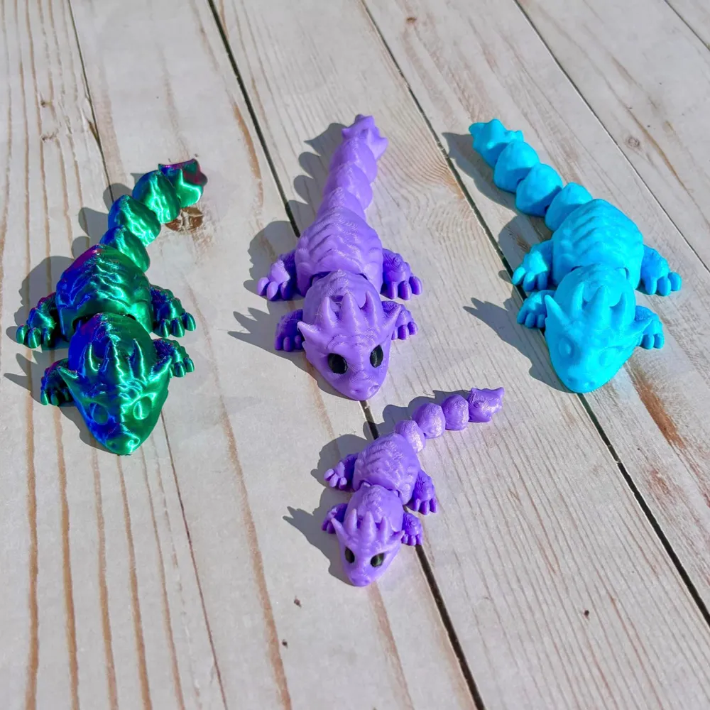 Flexi Baby Dragon - Articulated Fidget - Free 3D Print Model - MakerWorld