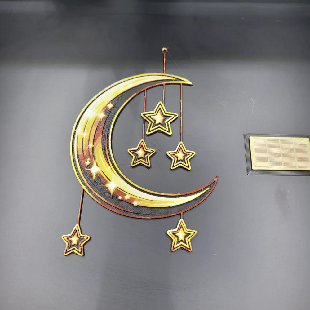 Moon with Star Decoration - Hueforge - Free 3D Print Model - MakerWorld