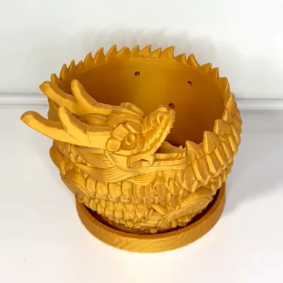 Dragon Plant Pot - with irrigation and drip tray by Becca_3D / Kaijumon ...