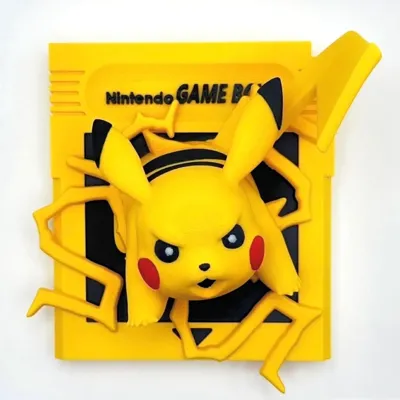Pokemon Yellow Pikachu Game Boy Nintendo Cartridge by Nostalgic 3D ...