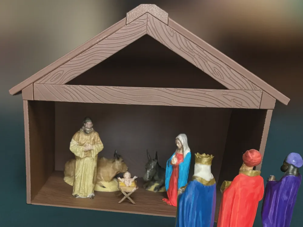 Wood texture Nativity scene. by JesRom MakerWorld: Download Free 3D Models