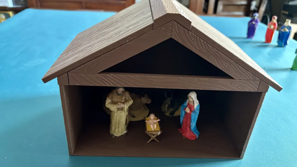 Wood texture Nativity scene. - Free 3D Print Model - MakerWorld