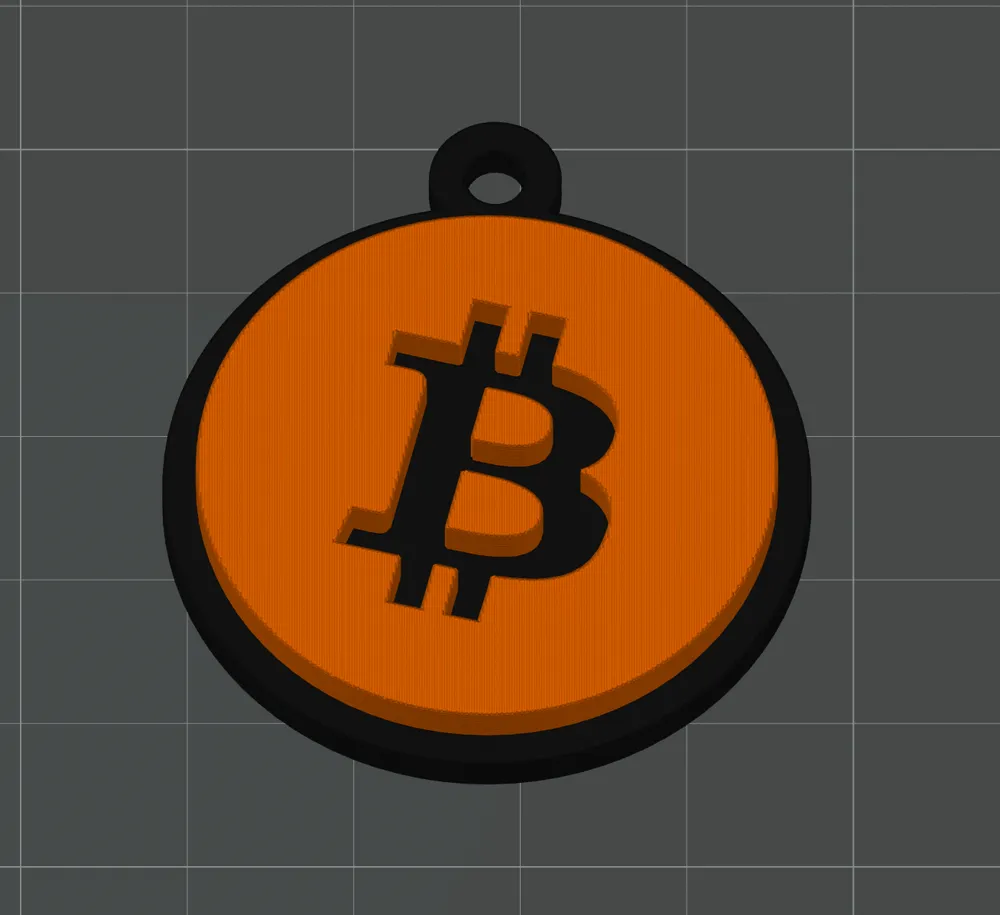 Bitcoin Logo Keychain - Bitcoin Key Ring by Lilac Rage - MakerWorld