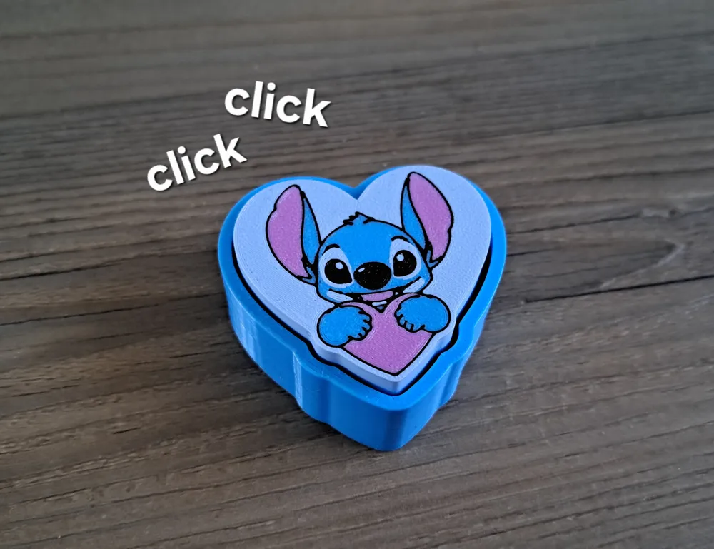 Love Stitch with heart fidget clicker toy by creachick3d MakerWorld ...