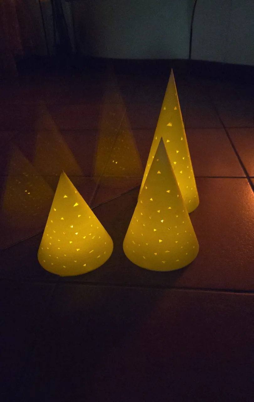 Christmas cone with light - Free 3D Print Model - MakerWorld