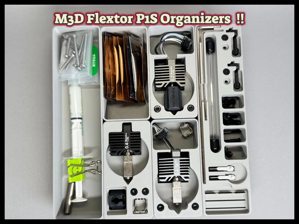 M3D Flextor – Rangement Gridfinity Accessoires P1S - Free 3D Print ...