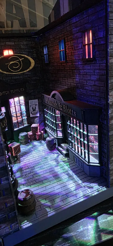 Diagon Alley Inspired Book Nook by JustAGirl MakerWorld: Download Free 3D Models