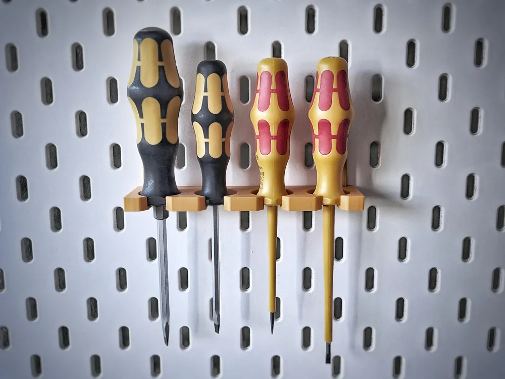 Parametric Screwdriver Shelf for Ikea Skadis - Free 3D Print Model ...