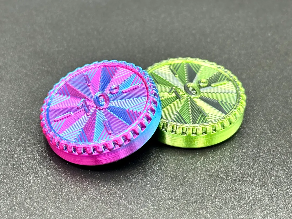dual / tri color filament angle finder coin - Free 3D Print Model ...