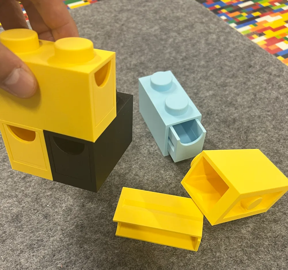 2x1 stackable brick drawer by mbzrg MakerWorld: Download Free 3D Models