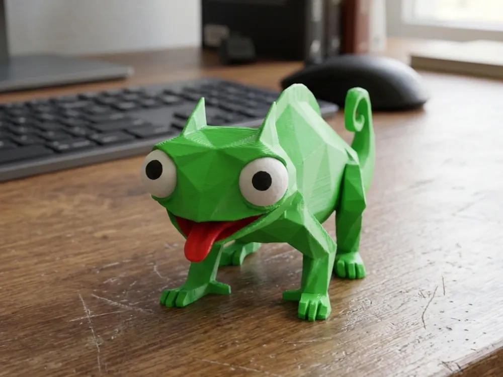 Camaleón de Dibujos Animados - Modelo de impresión 3D gratuito - MakerWorld