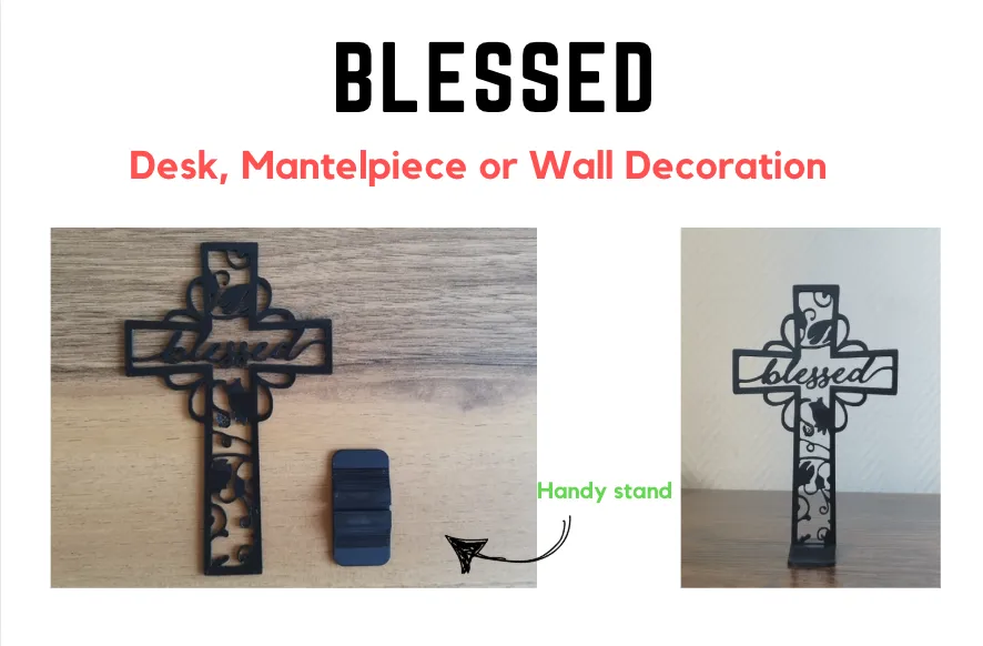 Blessed Cross - Desk, Mantelpiece or wall decor by 3DPDP MakerWorld ...