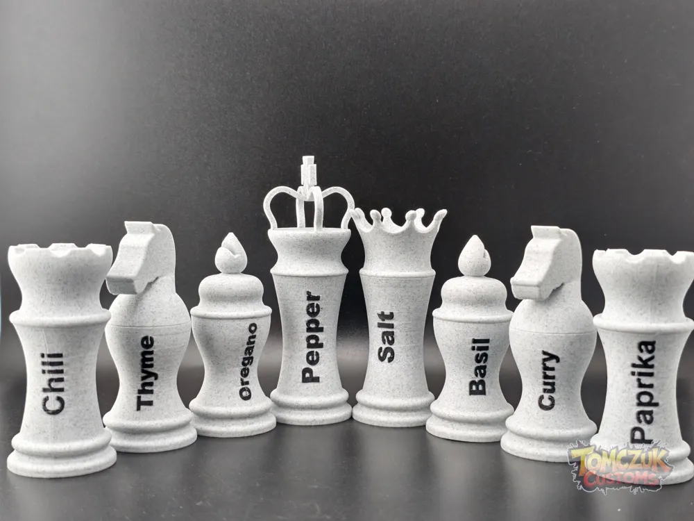 Chess Spice Set – Wall Display + Countertop Stand - Free 3D Print Model ...