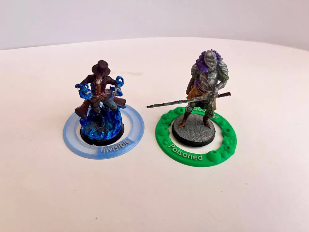 Stylized D&D Condition Rings - Volume 01 - Free 3D Print Model - MakerWorld