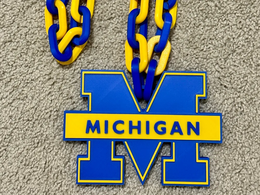Michigan Wolverines logo chain by CTK 3D Printing MakerWorld: Download ...