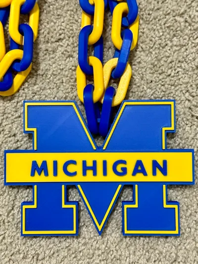 Michigan Wolverines logo chain by CTK 3D Printing MakerWorld: Download ...