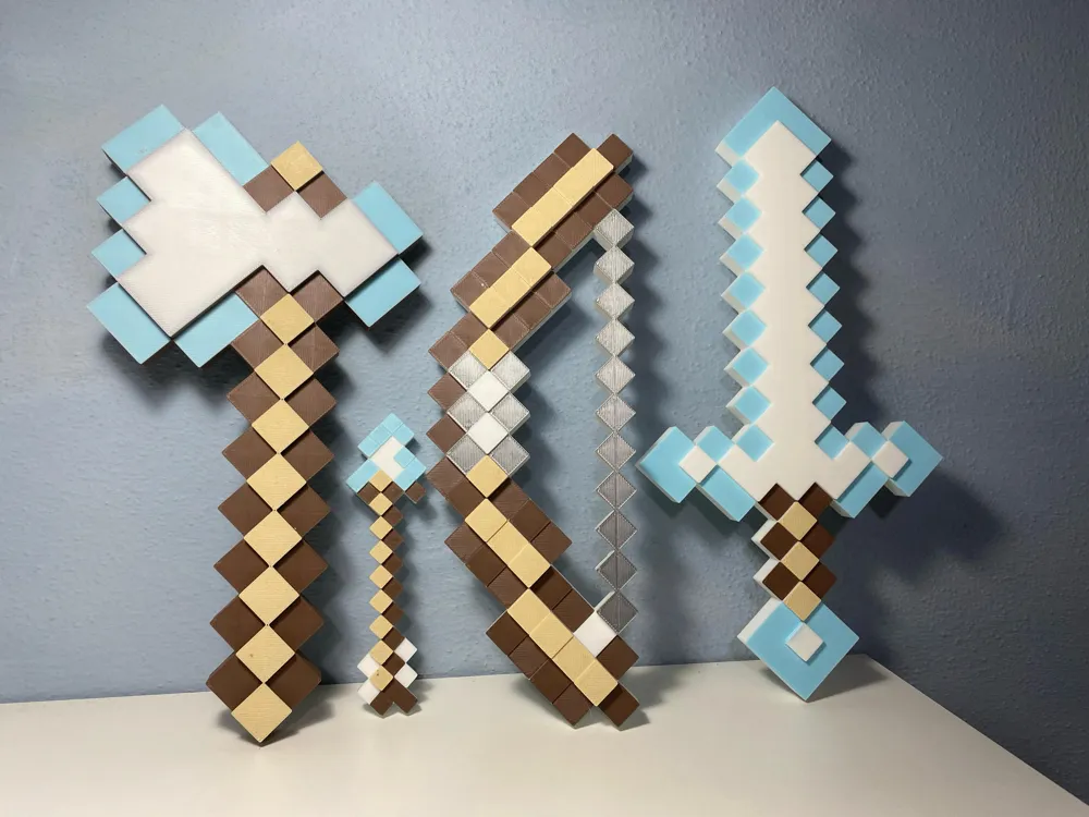 Minecraft Bow with Arrows - Free 3D Print Model - MakerWorld