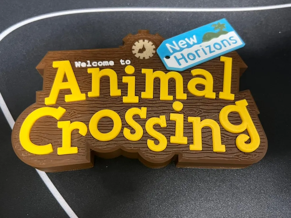 Animal crossing New Horizons LOGO AMS / NO AMS - Free 3D Print Model ...