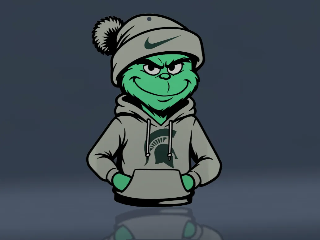 Grinch Ornament - Michigan State by NES 3D MakerWorld: Download Free 3D ...
