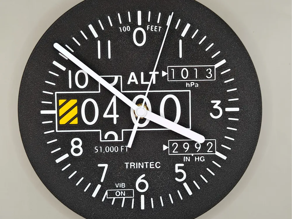 Aircraft Altimeter Clock by railimages - MakerWorld