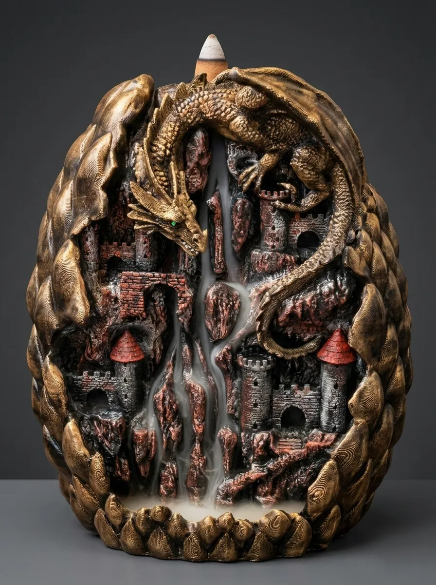 Dragon Egg Incense Waterfall & Bookend - Free 3D Print Model - MakerWorld