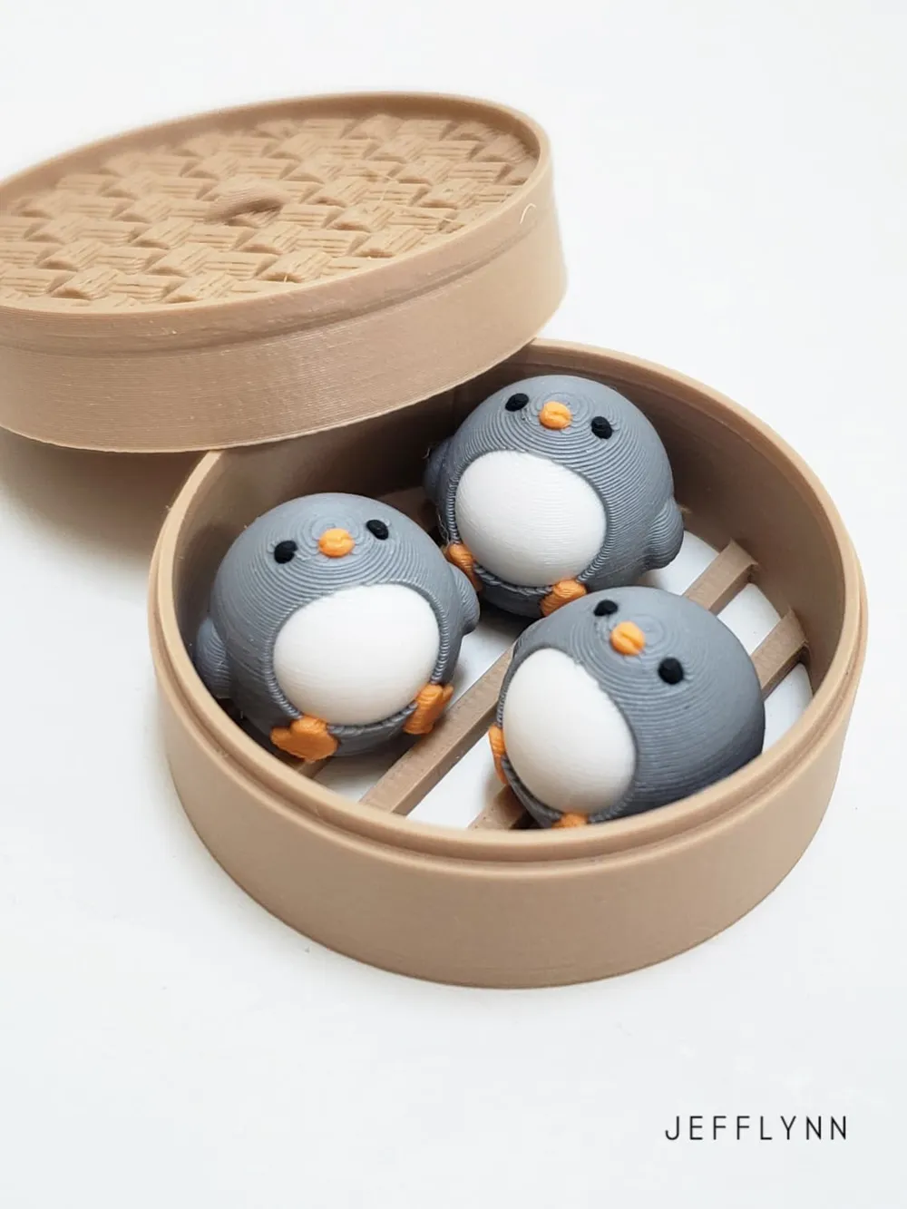 Penguin Bun Fidget Keychain (Dim Sum) - Free 3D Print Model - MakerWorld