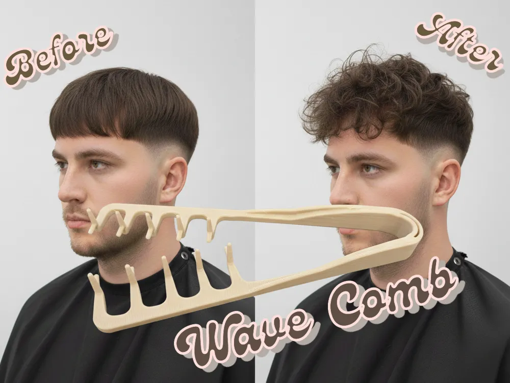 Wave/ Texture Comb – styling comb - Free 3D Print Model - MakerWorld