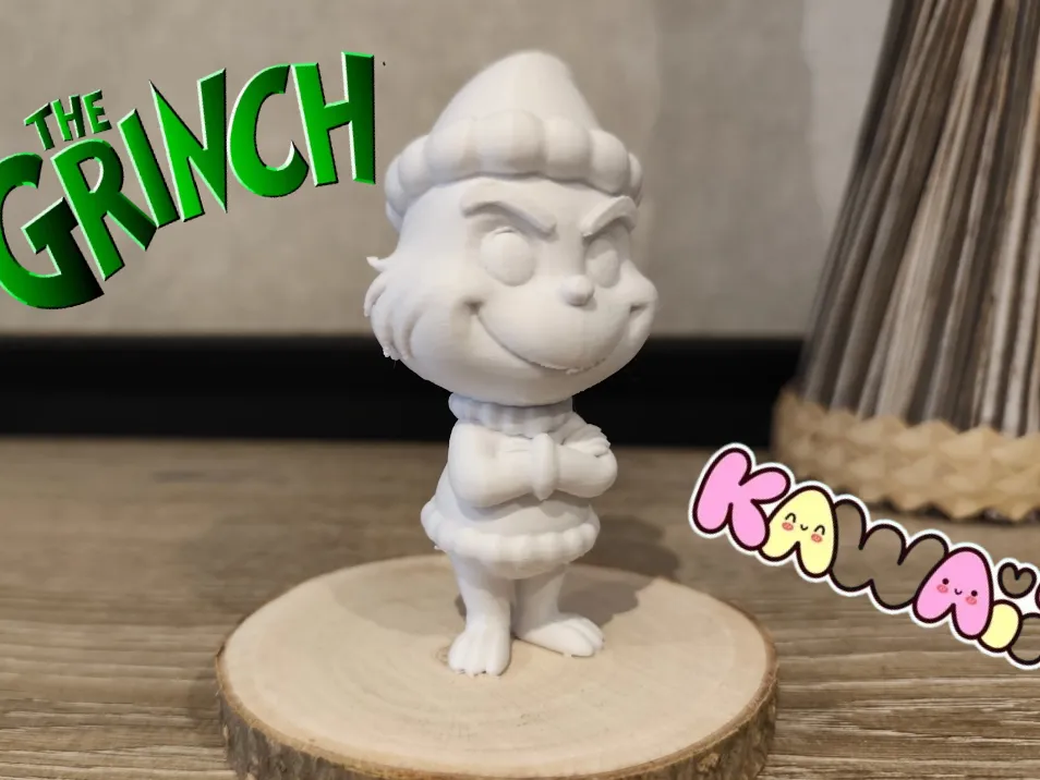 The Grinch Kawaii Chibi - Free 3D Print Model - MakerWorld