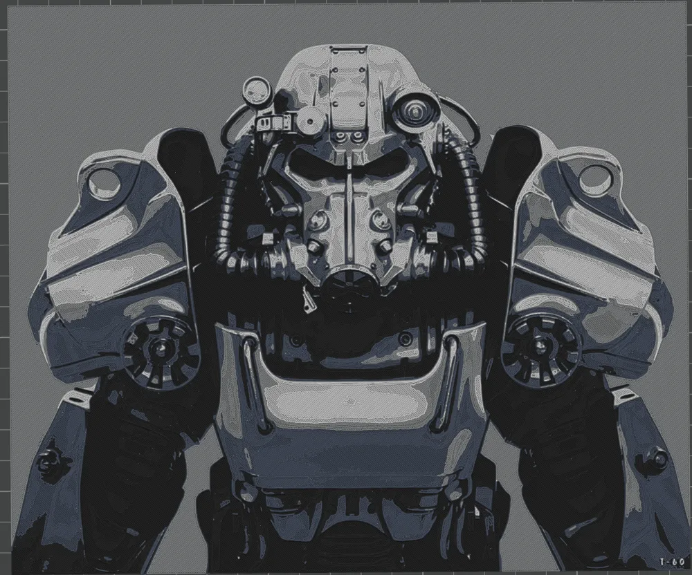 Hueforge - Fallout - T-60 Armor - Free 3D Print Model - MakerWorld