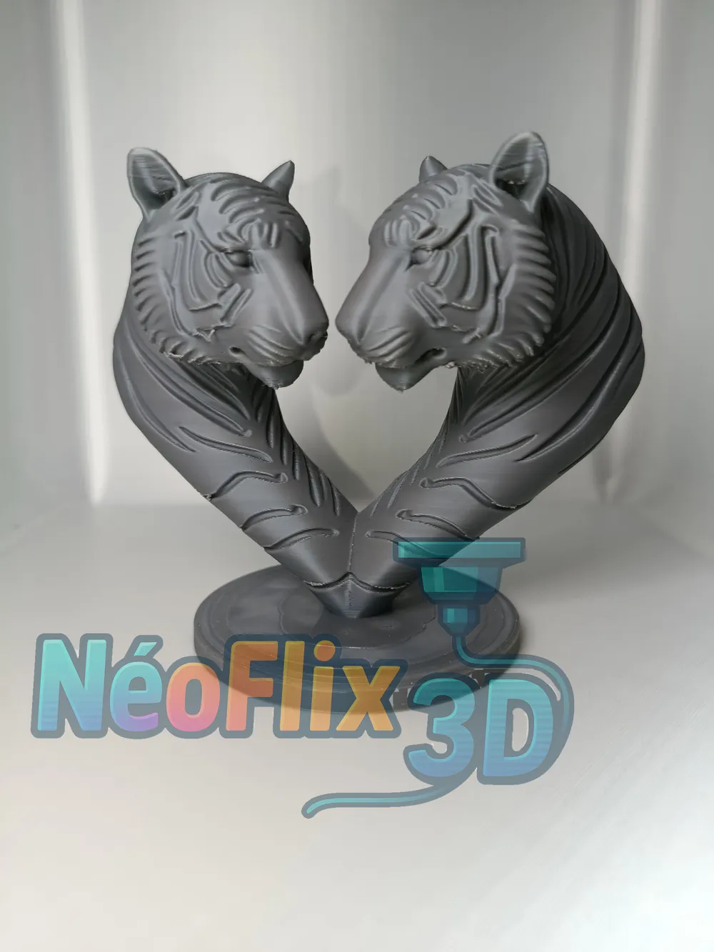 Amorous Tigers – 3D Heart Sculpture - Free 3D Print Model - MakerWorld