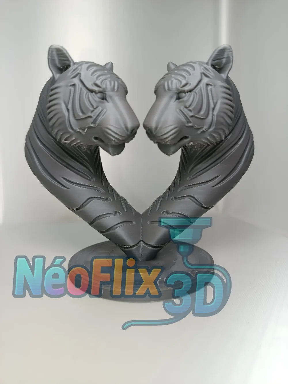 Amorous Tigers – 3D Heart Sculpture - Free 3D Print Model - MakerWorld