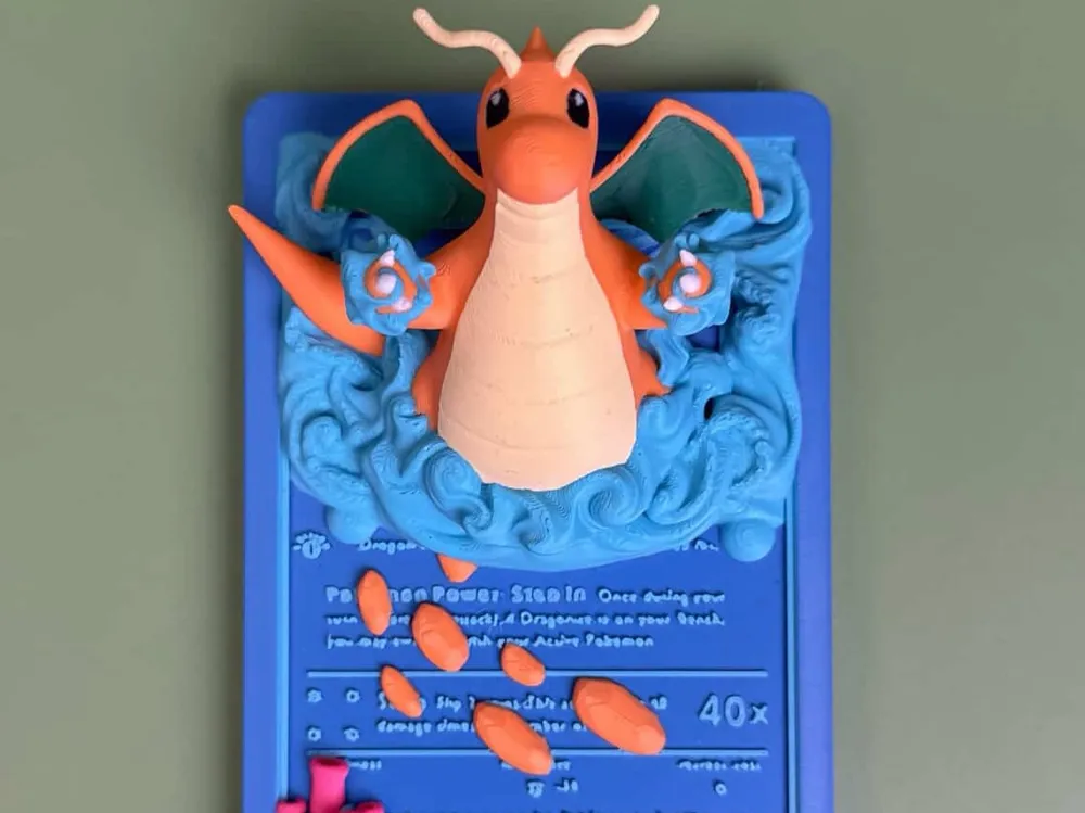 Dragonite 3D Printable Pokémon Card; Pokemon TCG - Free 3D Print Model ...