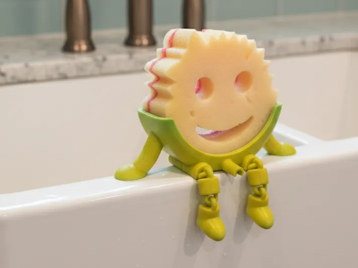 Suds Buddy, the articulating Scrub Daddy holder - Free 3D Print Model ...