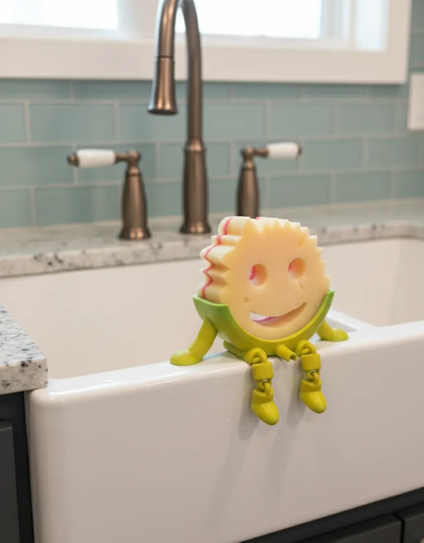 Suds Buddy, the articulating Scrub Daddy holder - Free 3D Print Model ...