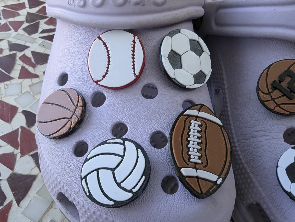 Customizable sports croc charms - Free 3D Print Model - MakerWorld