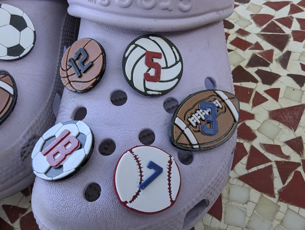 Customizable sports croc charms by MinerJ - MakerWorld