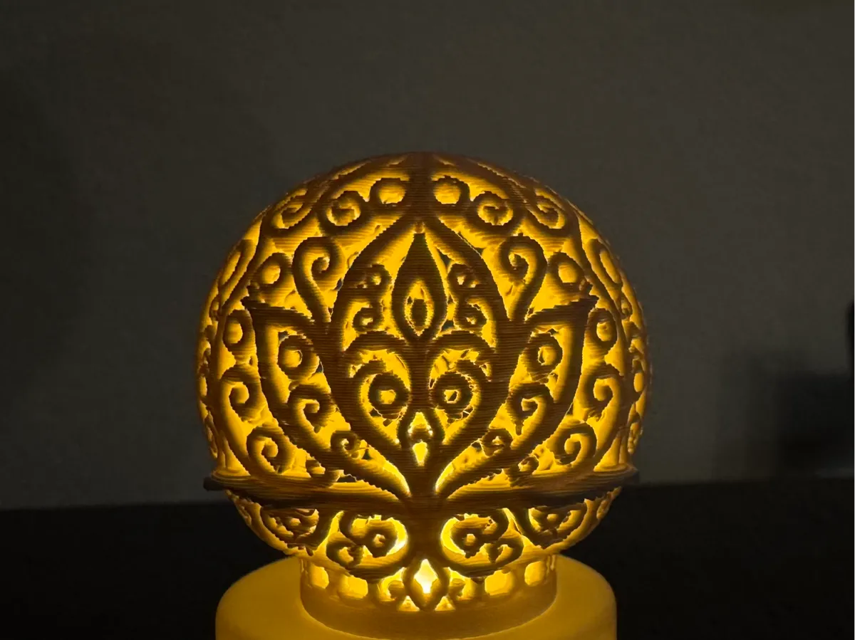 Ornamental Sphere Lotus Blossom for an LED Tea Light - Free 3D Print ...