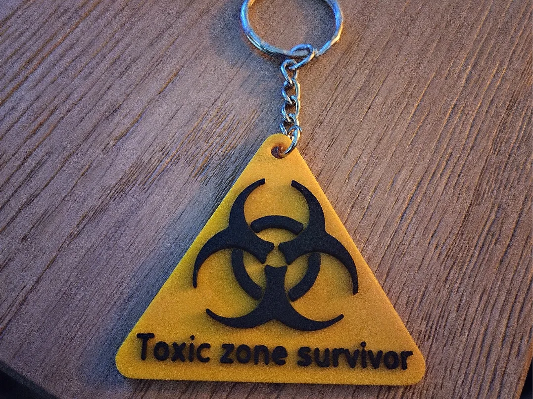 Toxic Zone Survivor keychain - Free 3D Print Model - MakerWorld