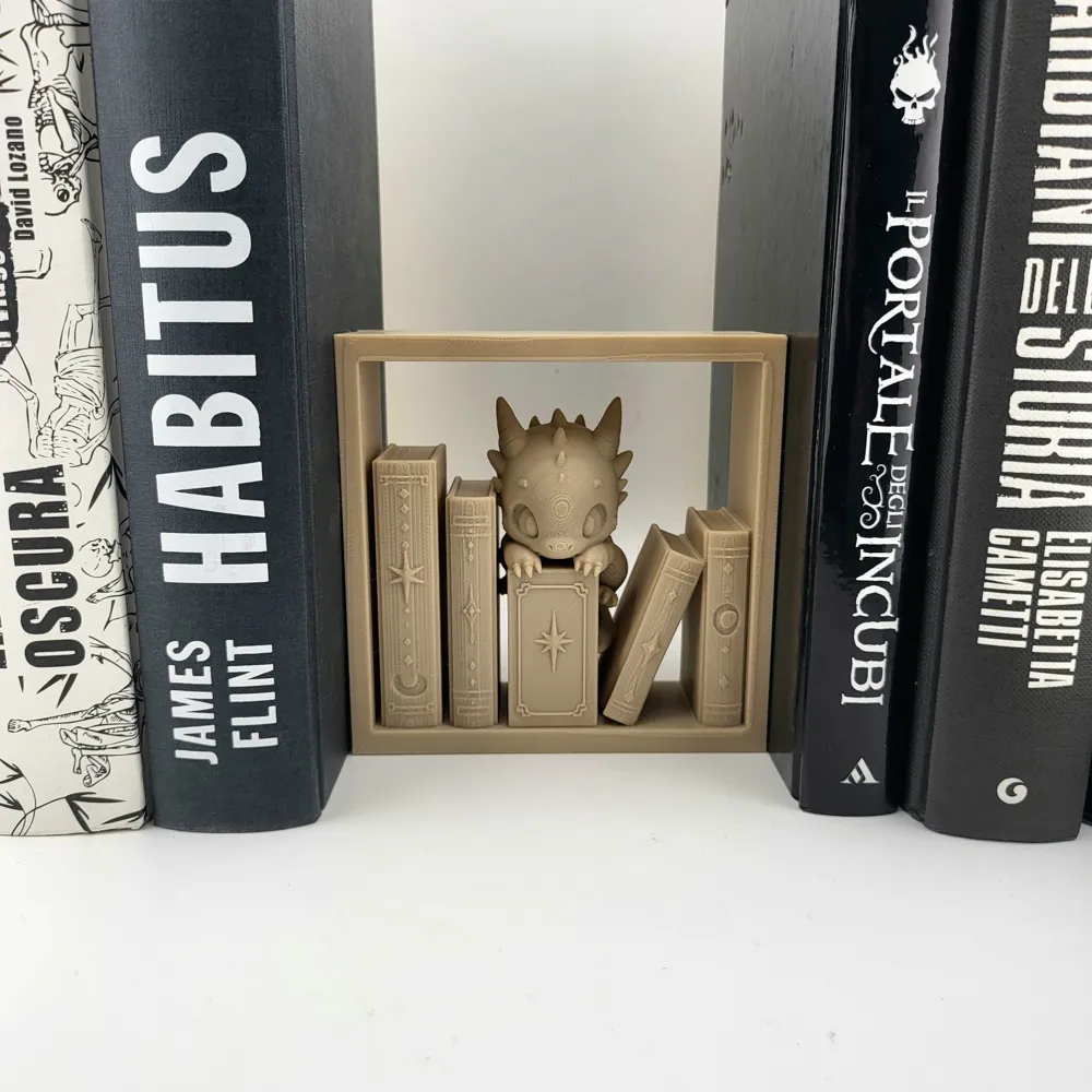Dragon Book Nook Fantasy Bookshelf Decor - Free 3D Print Model - MakerWorld