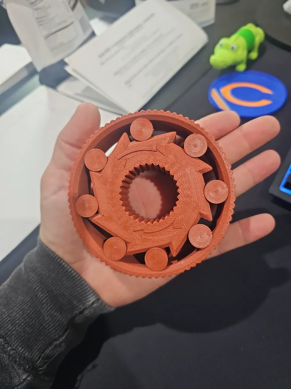 one way spragg clutch fidget printed in Bambu PETG-CF 4 inch diameter ...