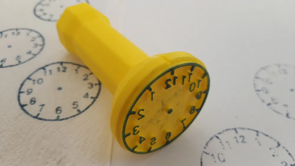 clock stamp - Free 3D Print Model - MakerWorld