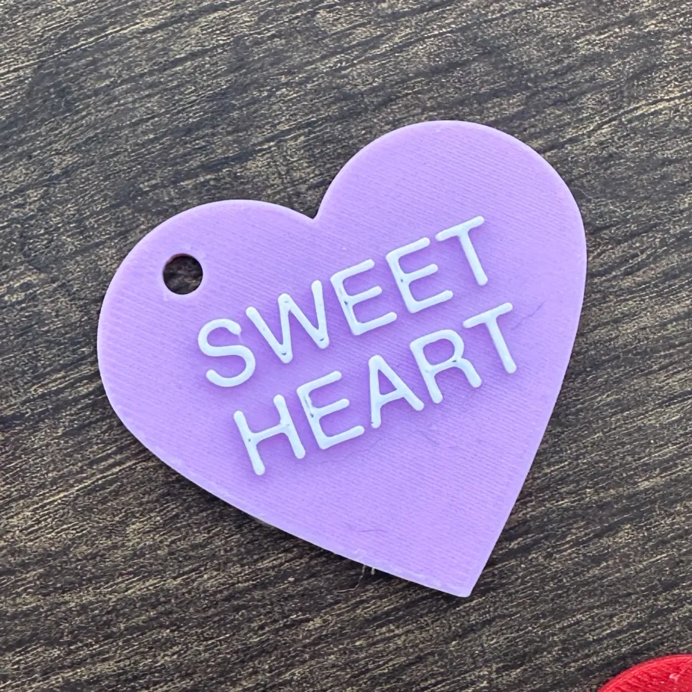 Sweatheart Conversation Heart Keychain by Chipped Builds - MakerWorld