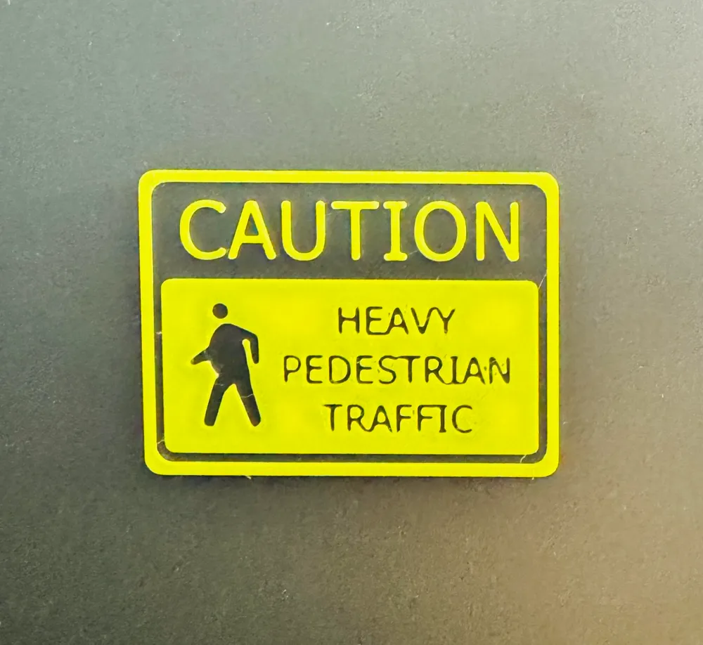 CAUTION: Heavy Pedestrian Traffic Sign by Wikydtron - MakerWorld